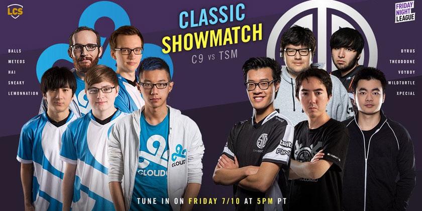 LCS : les équipes du showmatch spécial entre C9 et TSM