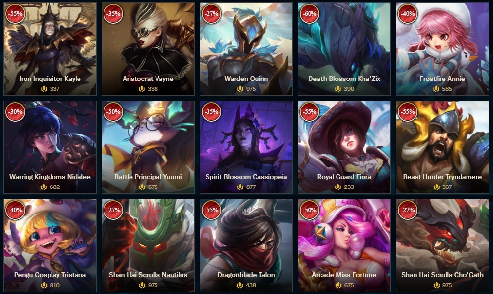 Les promotions LoL pour la semaine du 12 juillet 2021